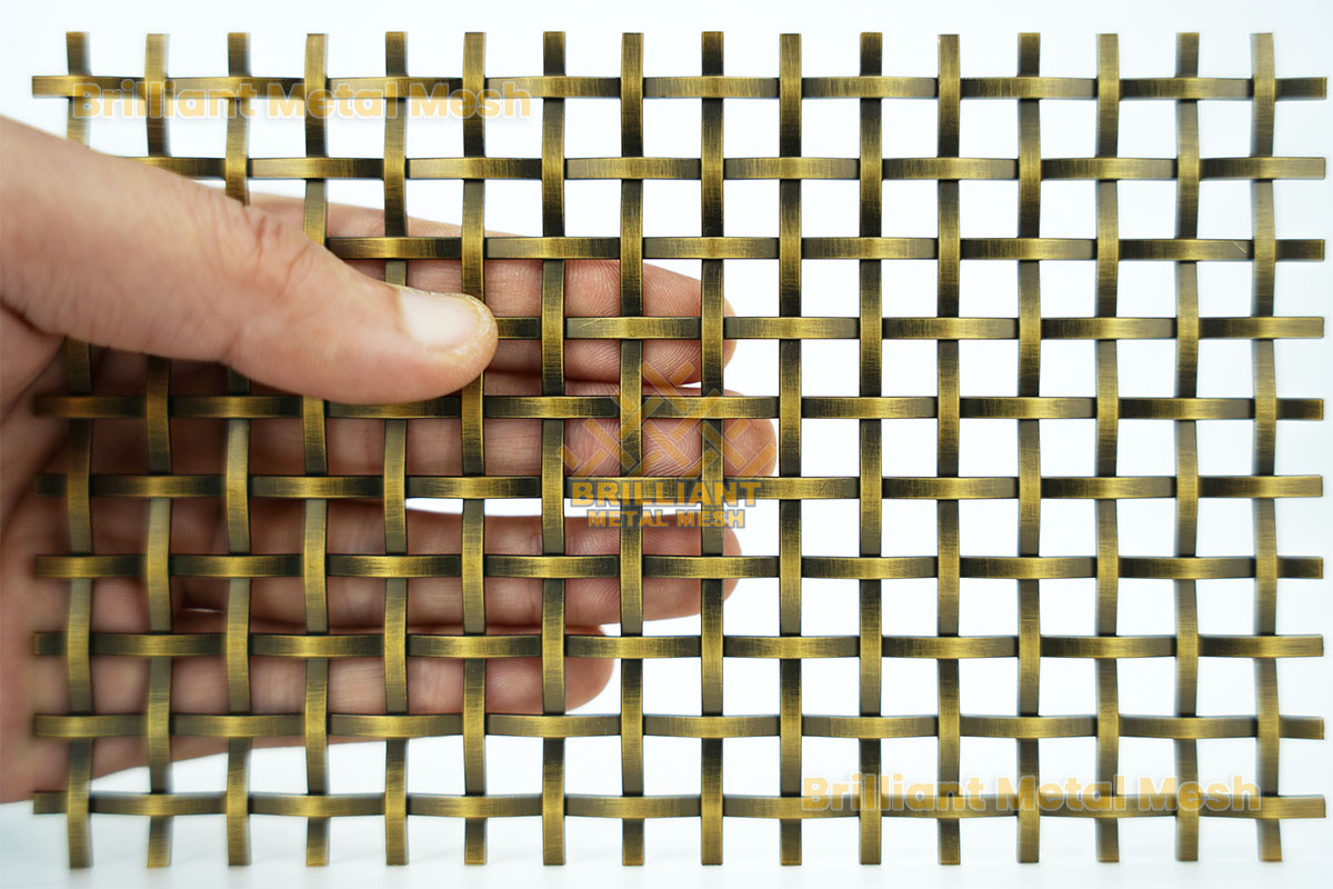 Einstein-307AB Decorative Antique Brass Mesh Screen